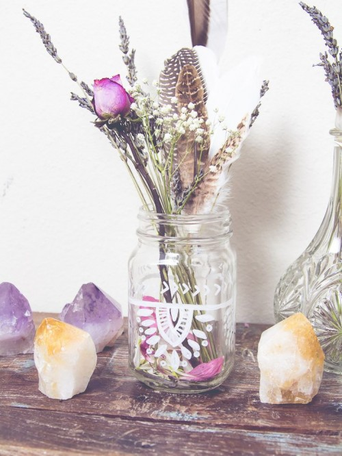 DIY Painted Jar Inspiration - Sweet Violet Bride